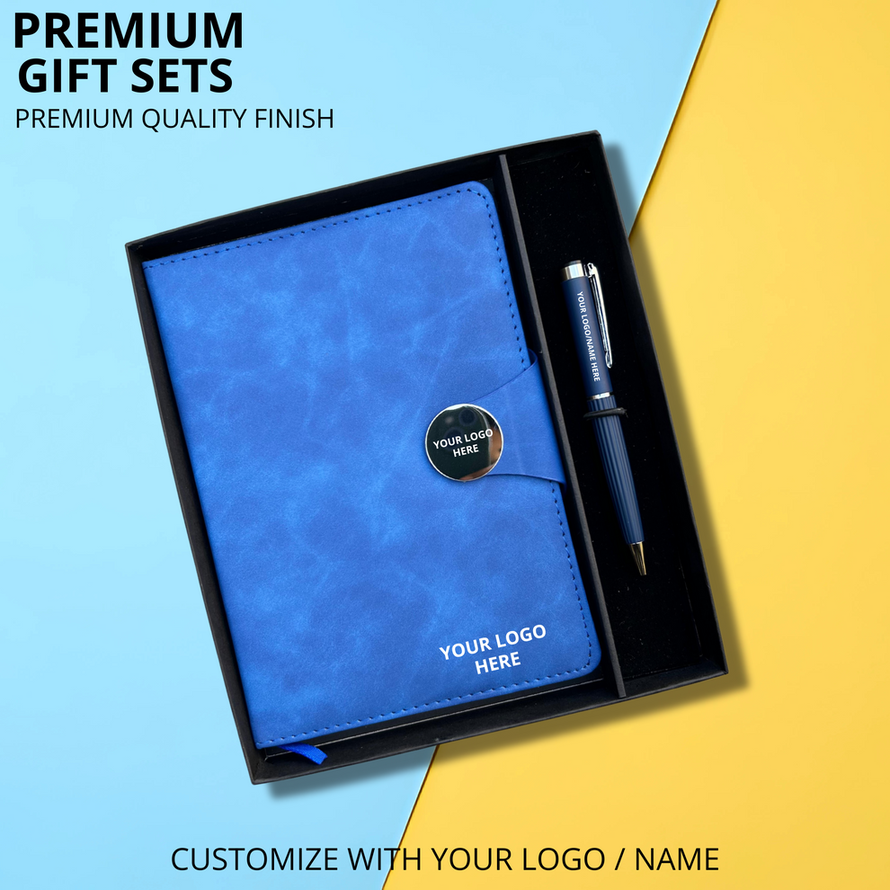 Magnetic Flap Notebook with Metal Pen Set – Custom Printed | Perfect ...